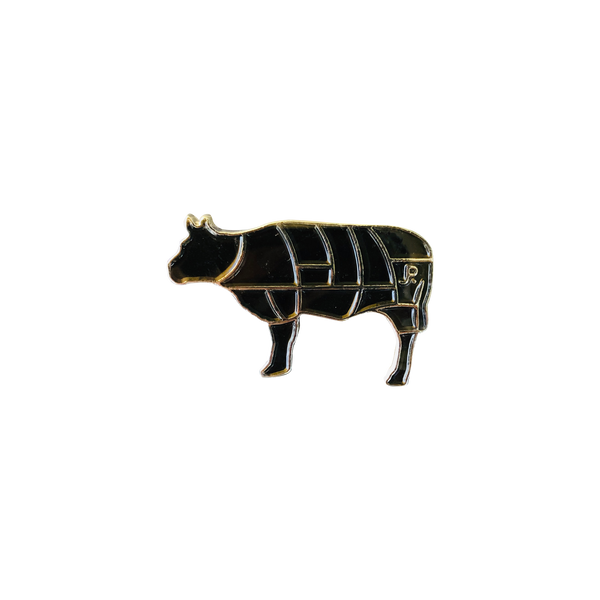 Steer beef cuts silhouette enamel pin – Hardcore Carnivore